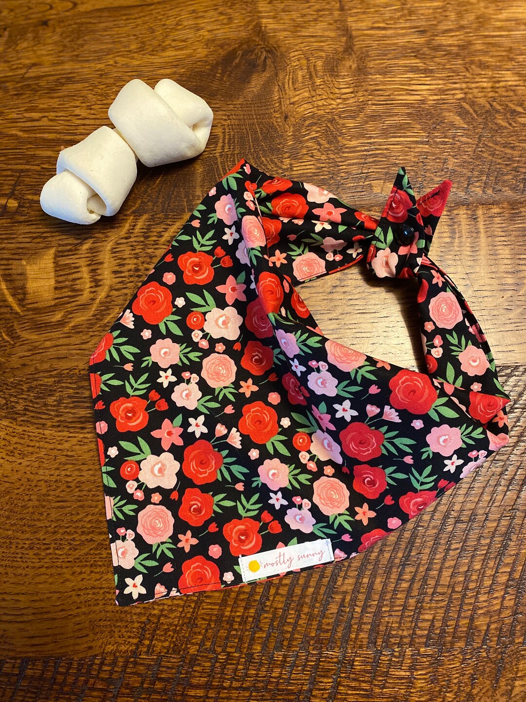 Valentine’s Day Dog Bandana, Valentine Dog Bandana, Rose Dog Bandana ...