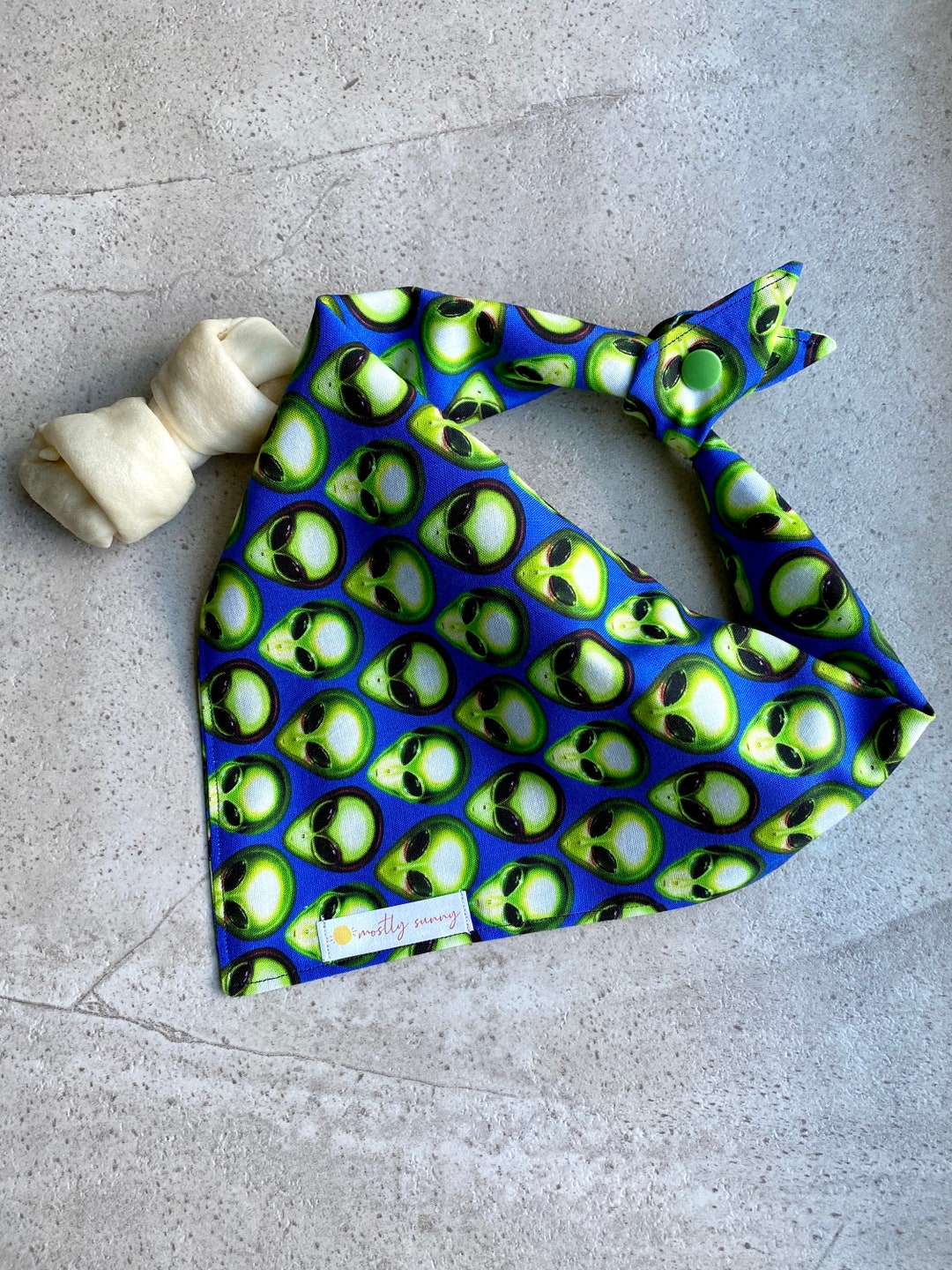 Alien Dog Bandana, Blue and Green Alien Dog Bandana, Halloween Dog ...