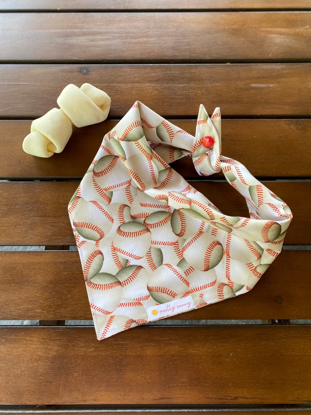 Baseball Dog Bandana, Red Baseball Dog Bandana, Baseball Gift, Baseball ...