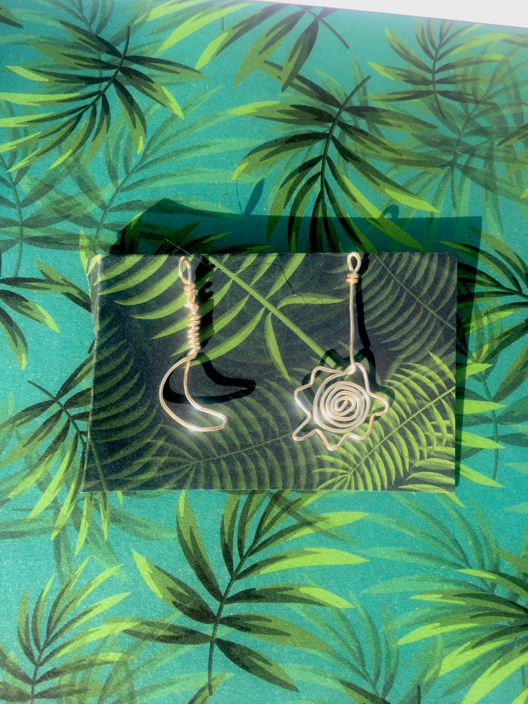 Celestial Chic Crescent Moon and Abstract Star Wire Wrapped Silver ...