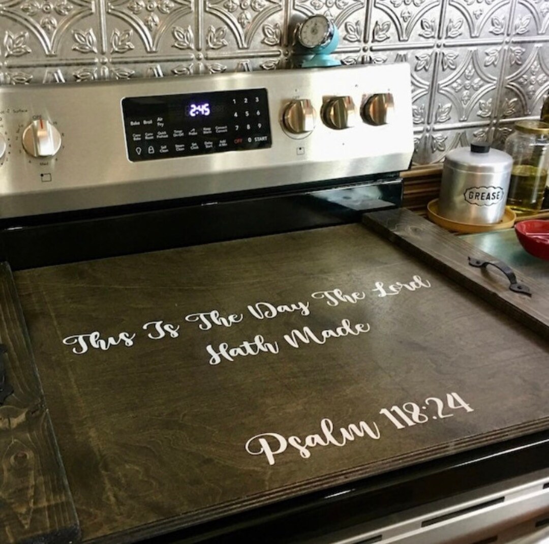 Rustic Wood Stove Top Cover: Electric & Gas Cooktops, Kitchen Decor - Etsy