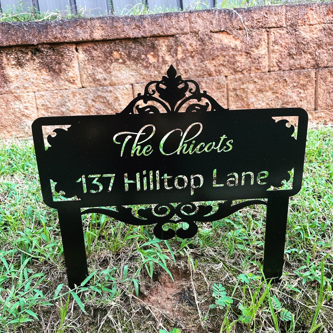 Custom Yard Sign Stake | Personalized Address Sign | Front Door Stake ...