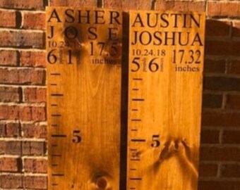Giant Personalized Measuring Stick Growth Chart, Wooden Growth Chart ...