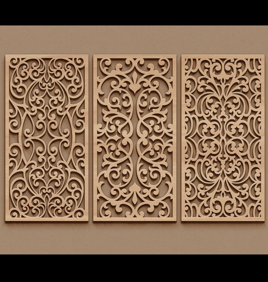 Ornamental Wood Wall Art Panels: Laser Cut Home Decor - Etsy