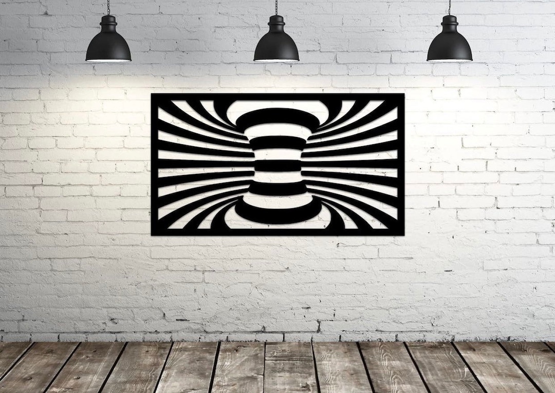 Optical Illusion Wall Art: Wooden Spiral Panel Decor Labor Day Sale - Etsy