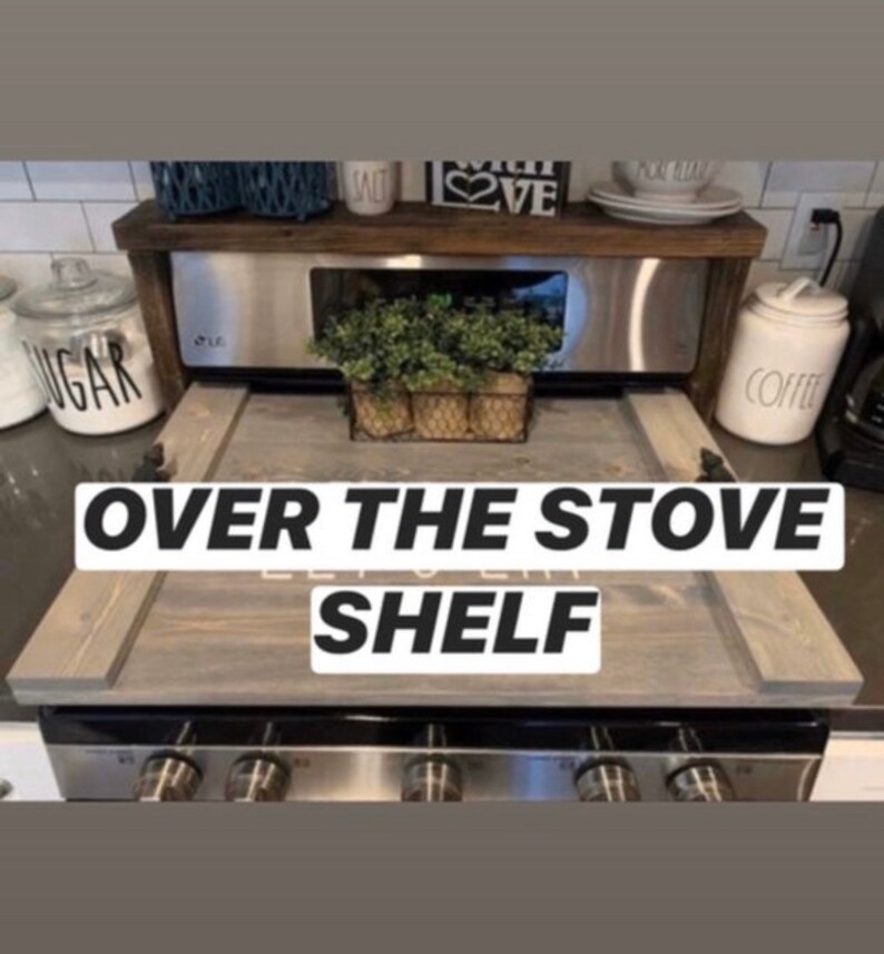 Rustic Wood Stove Top Cover: Electric & Gas Stove Noodle Board - Etsy