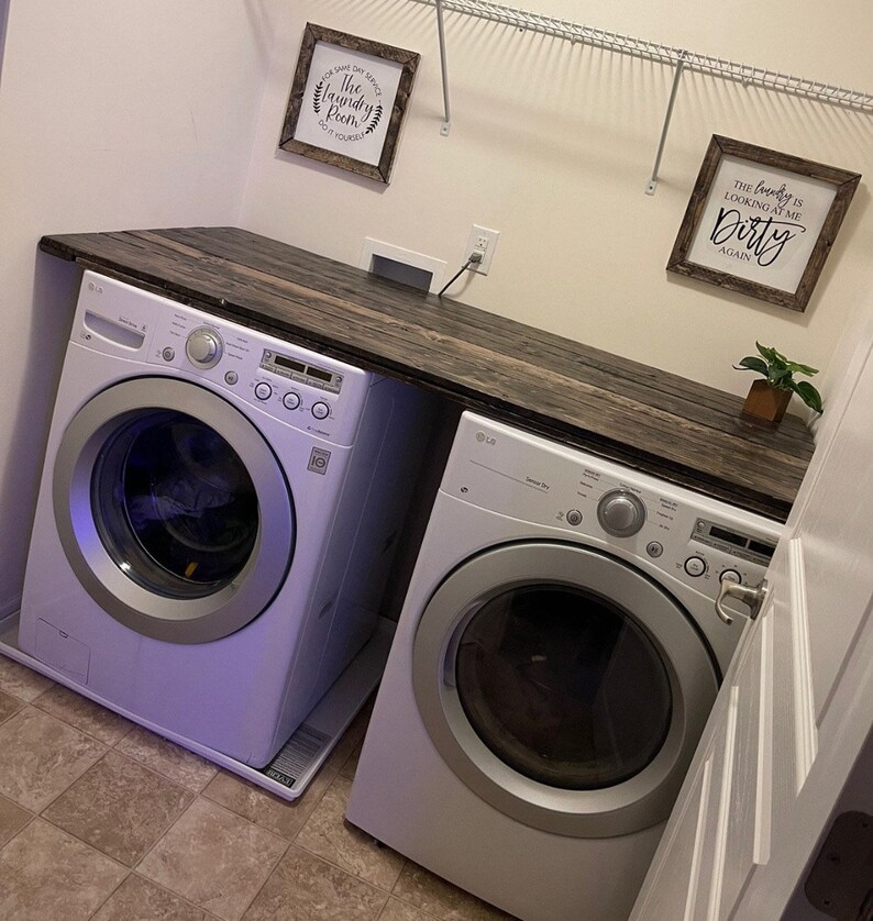 Farmhouse Laundry Room Countertop: Wood Washer and Dryer Table Top - Etsy