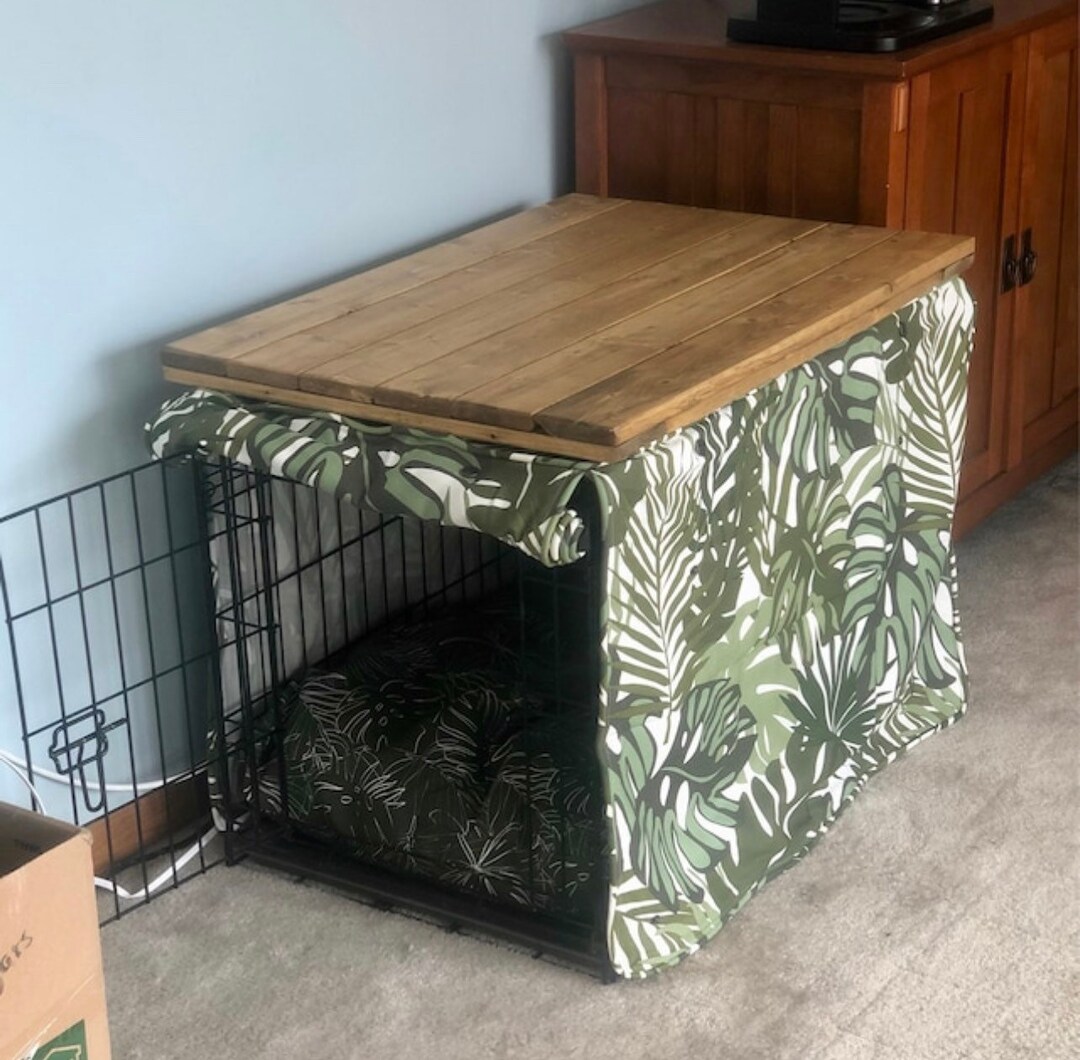 Dog Kennel Wood Table Top Dog Kennel Cover Farmhouse Dog Kennel Top Dog ...