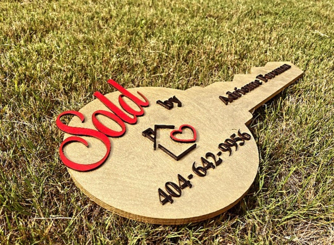 Personalized Real Estate Closing Sign: Birch Wood Key - Etsy