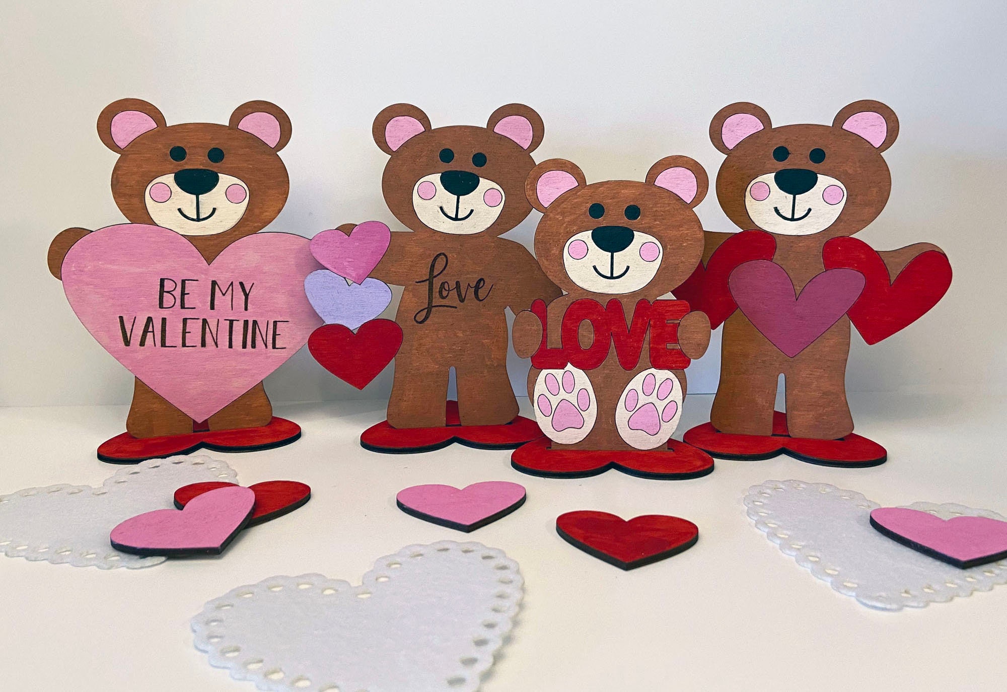 DIY Set of 4 Valentine's Day Bears Valentine's Day - Etsy