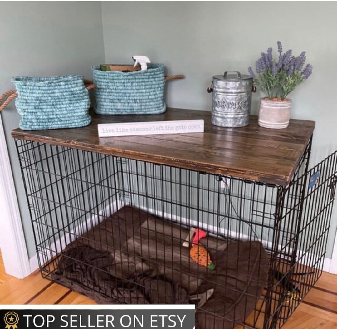 Dog Kennel Wood Table Top, Kennel Topper, Dog Crate Top, Pet Supplies ...
