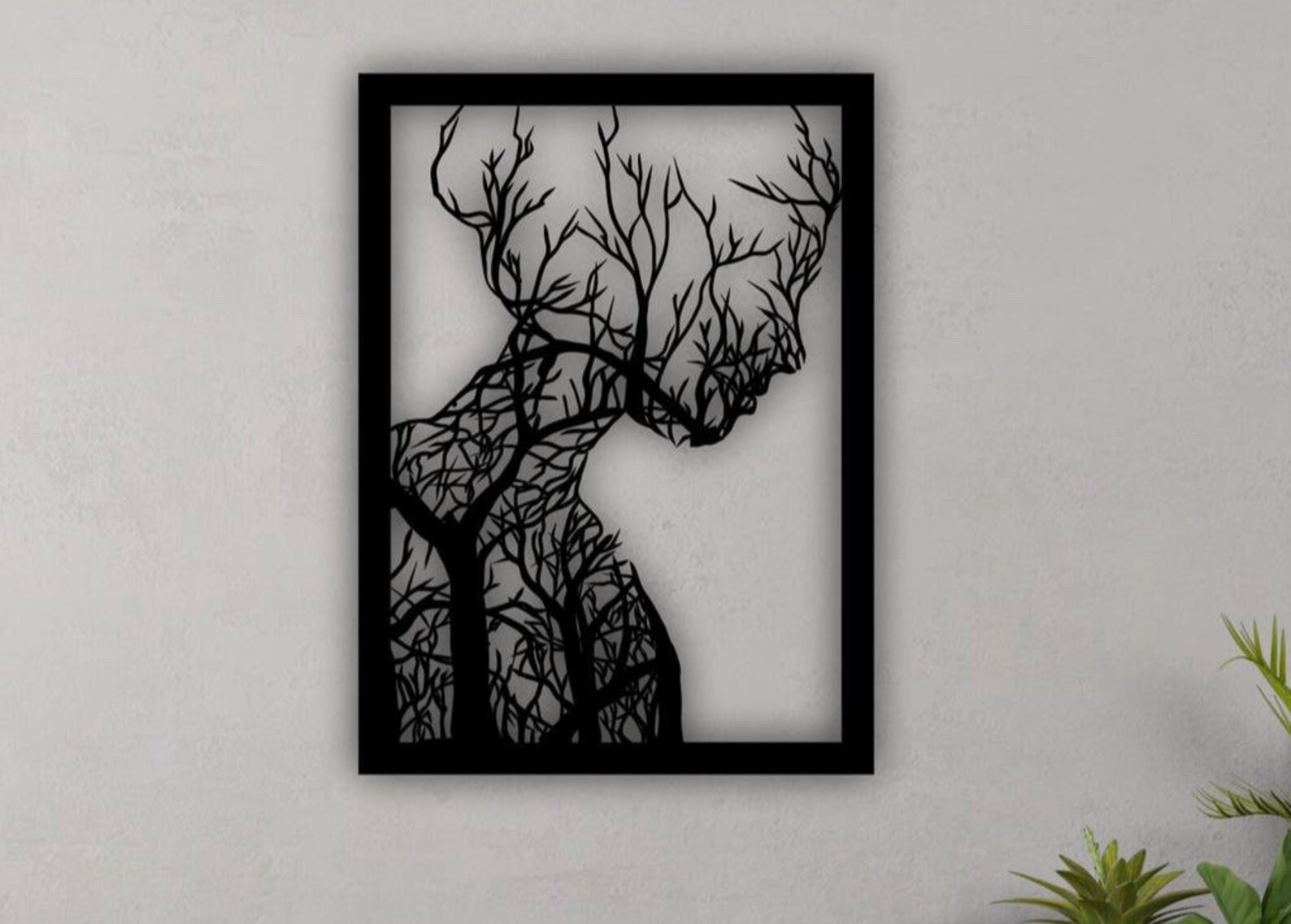 Woman Tree Wall Decor Wooden Wall Art Home Art Wooden - Etsy