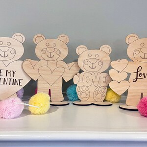 DIY Set of 4 Valentine's Day Bears, Valentine's Day Paint Kit ...