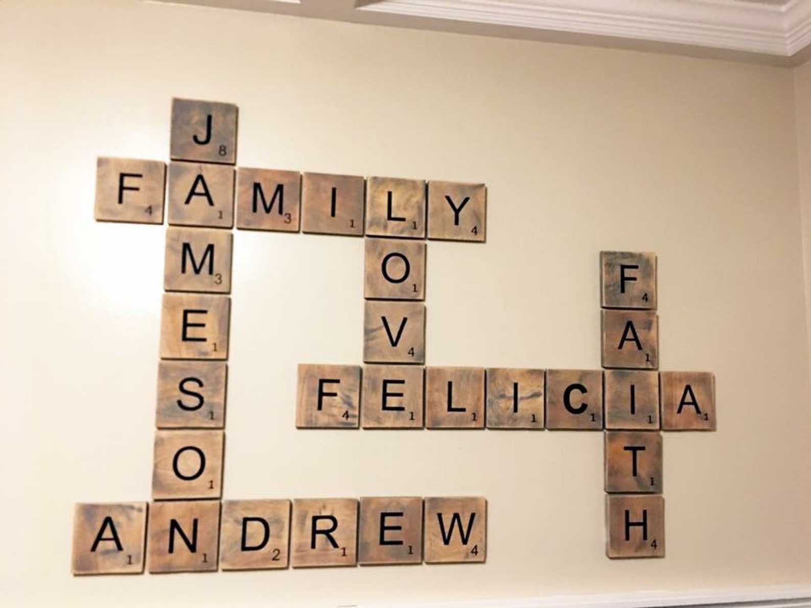 Scrabble Tiles Wall Letters Scrabble Wall Art Wood Scrabble - Etsy