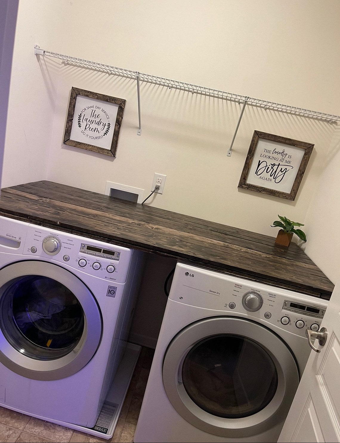 Farmhouse Laundry Room Top: Washer and Dryer Wood Table - Etsy