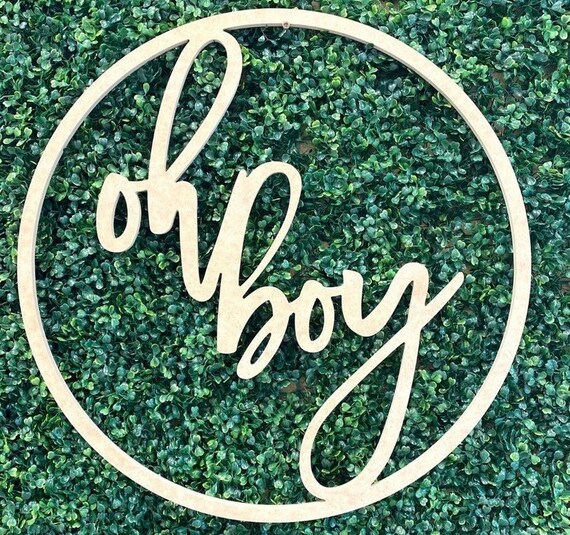 Oh Boy Sign Wooden Baby Shower Backdrop Gender Reveal Party | Etsy