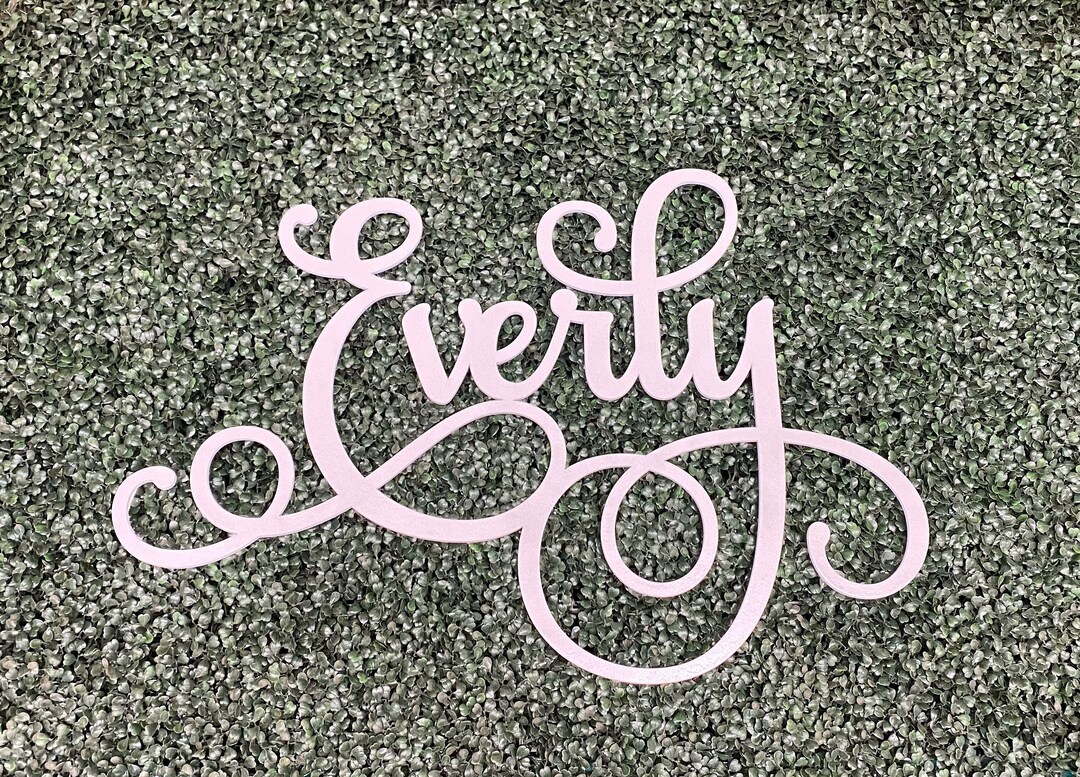 Everly Name Sign, Wooden Name Sign, Nursery Name Sign, Family Name Sign ...