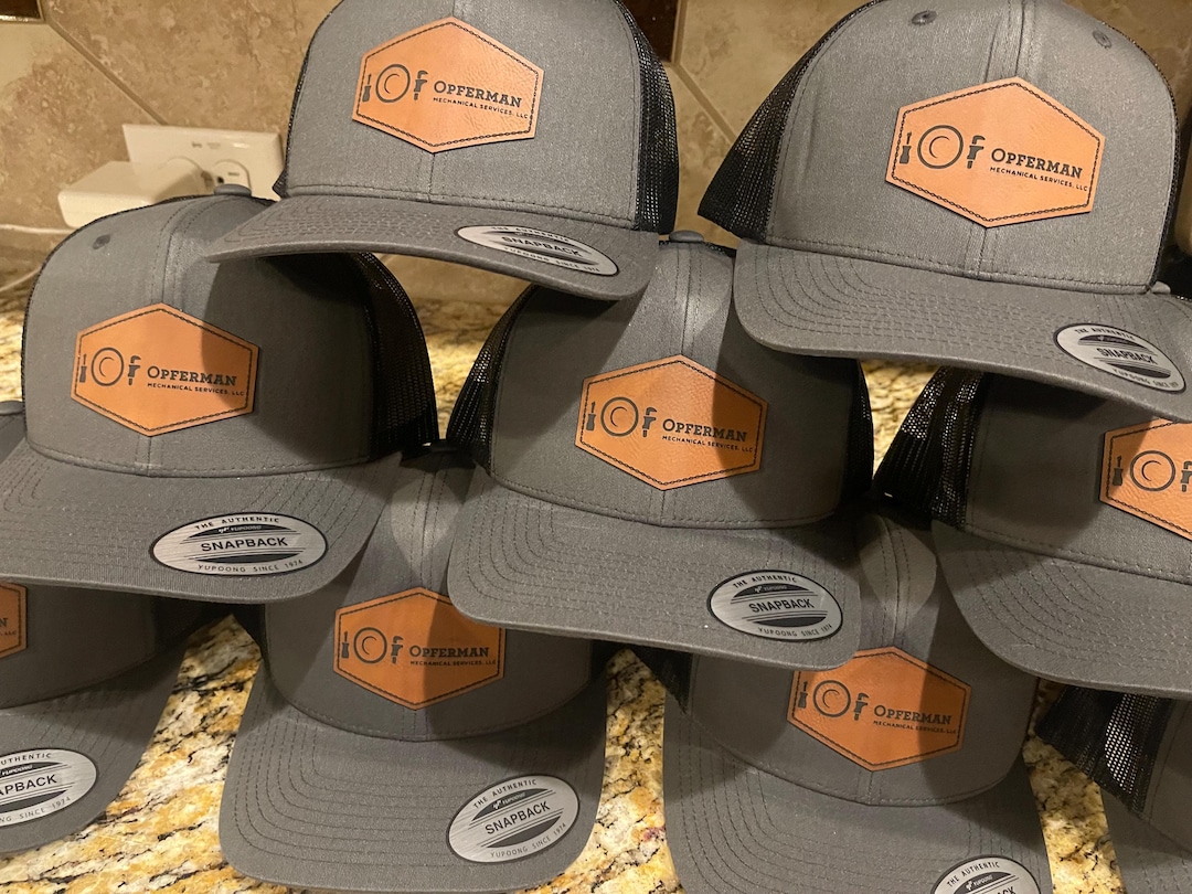 Bulk Business Logo Hats, Custom Patch Hat, Bulk Pricing, Leatherette ...