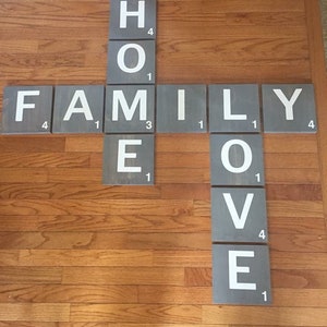 Custom Scrabble Tile Wall Art: Personalized Wood Letters - Etsy