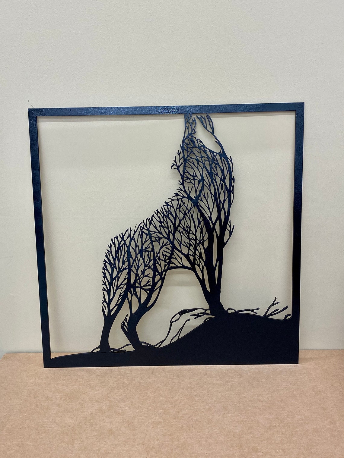 Wolf Tree Wall Decor Wooden and Metal Wall Art Home Art - Etsy