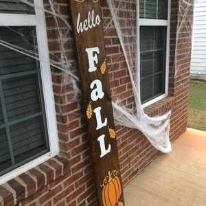 Fall Porch Decor, Hello Fall Porch Sign, Fall Decor, Porch Decor ...