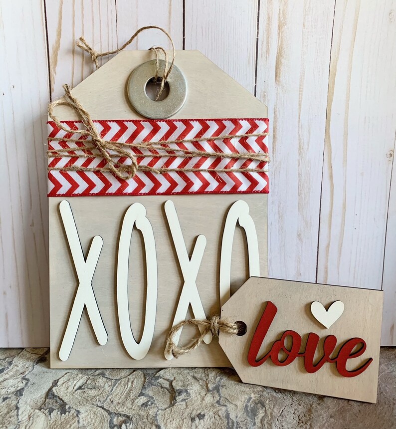 Valentines DIY Kit Xoxo Tag Kit Diy Paint Kit Vday Tiered - Etsy