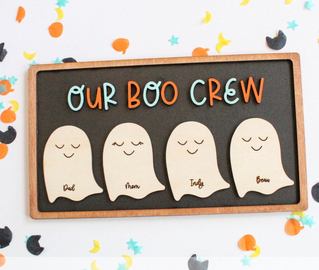 Boo Crew Sign-halloween Sign-halloween Decor-ghost-family Sign ...