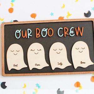 Boo Crew Sign-halloween Sign-halloween Decor-ghost-family Sign ...