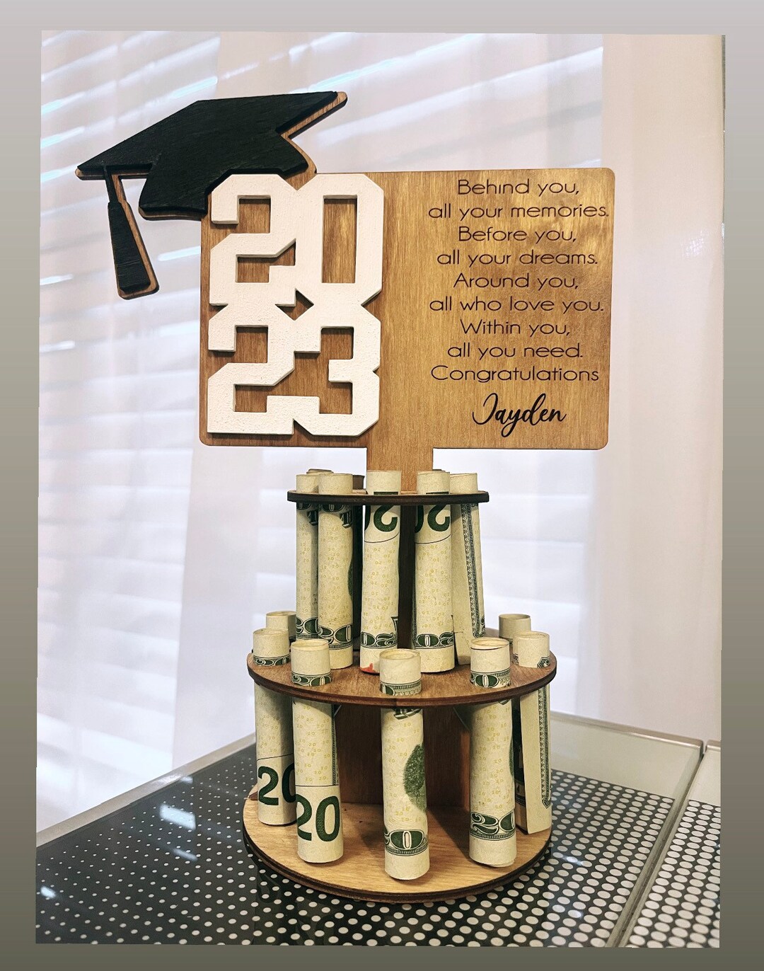 Graduation Money Cake Holder Customizable Unique Gift Celebration ...
