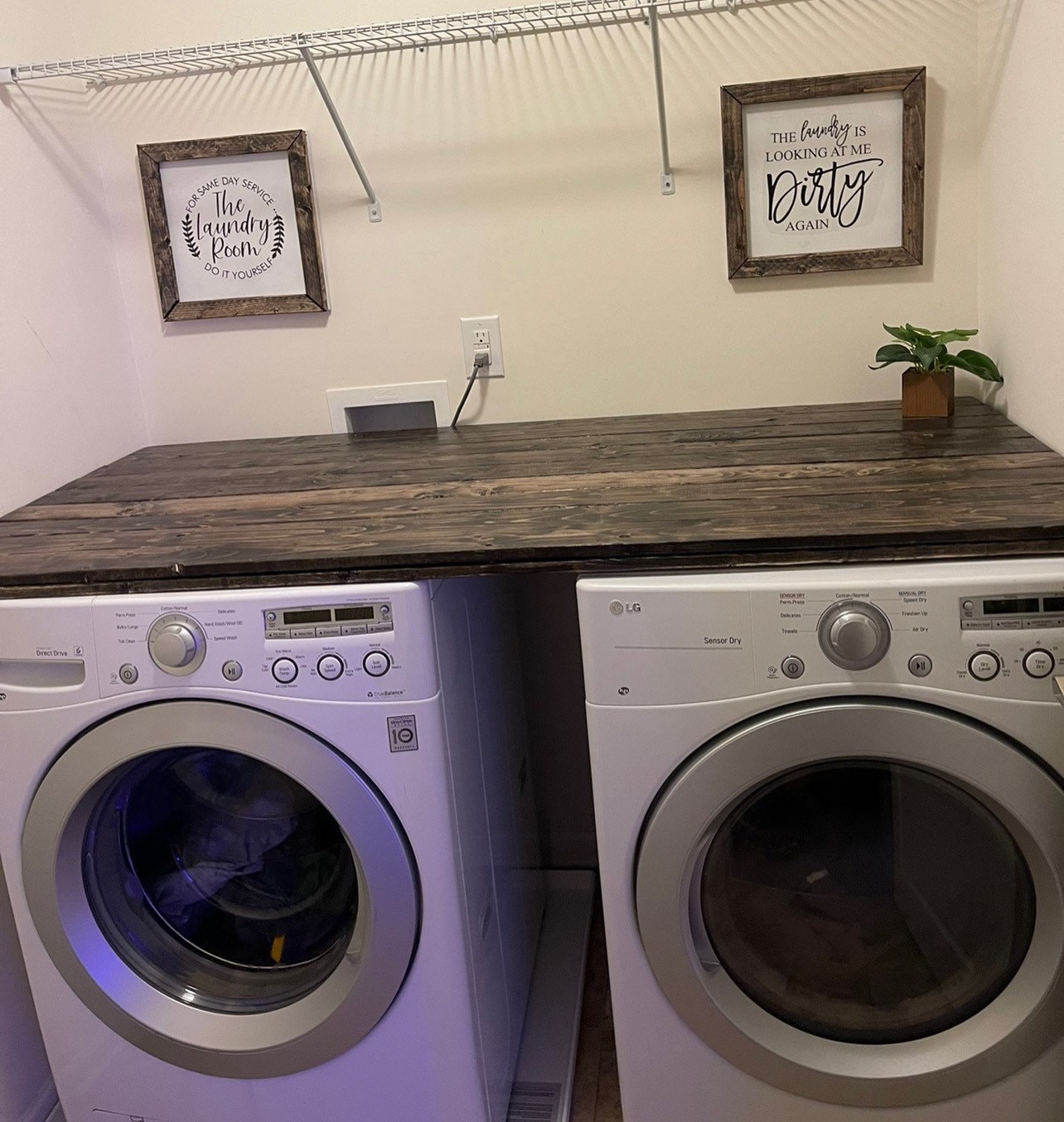Custom Wooden Washer & Dryer Top – Laundry Room Table – Laundry ...