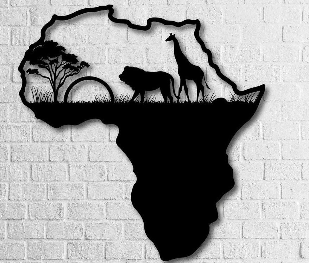 African Safari Metal Art. Safari Art. Nature Sign. Metal Outdoor Art ...