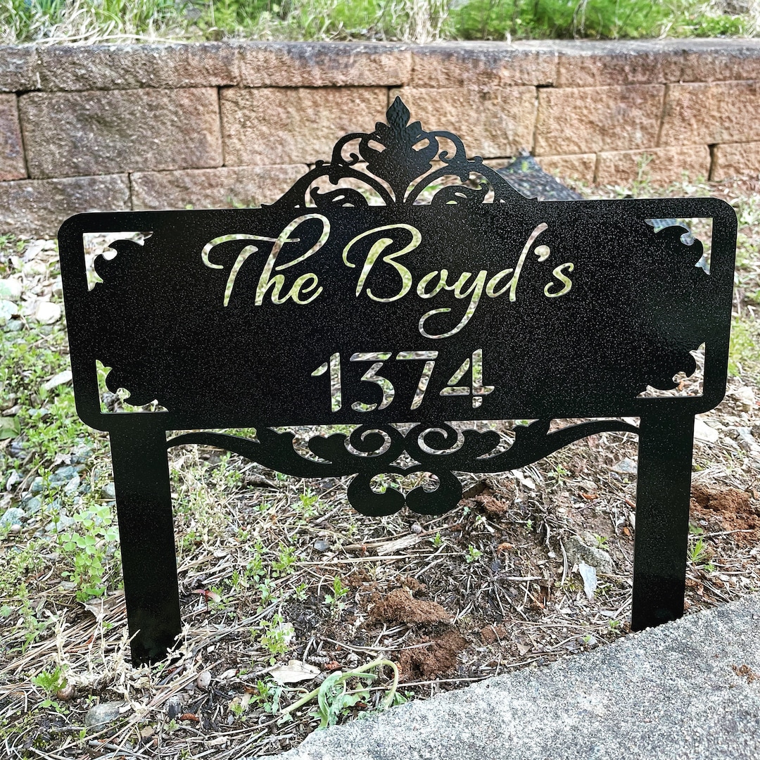 Address Yard Sign, Front Door Stake, Yard Sign, Gift for Family ...