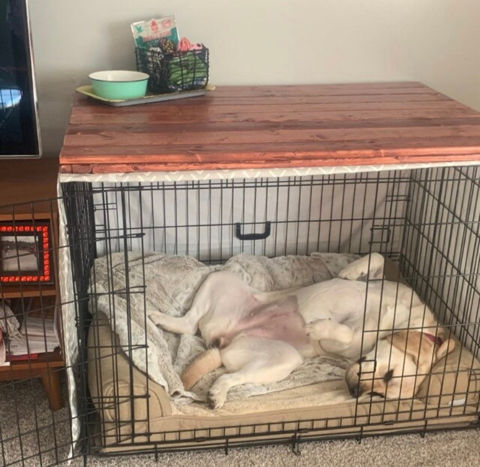Dog Kennel Wood Table Top Dog Kennel Cover Farmhouse Dog - Etsy