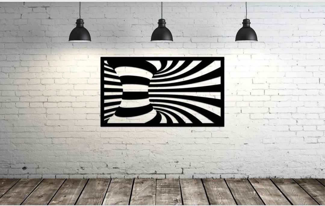 Spiral Panel Optical Illusion Wall Decor - Wooden Wall Art - Home Art ...