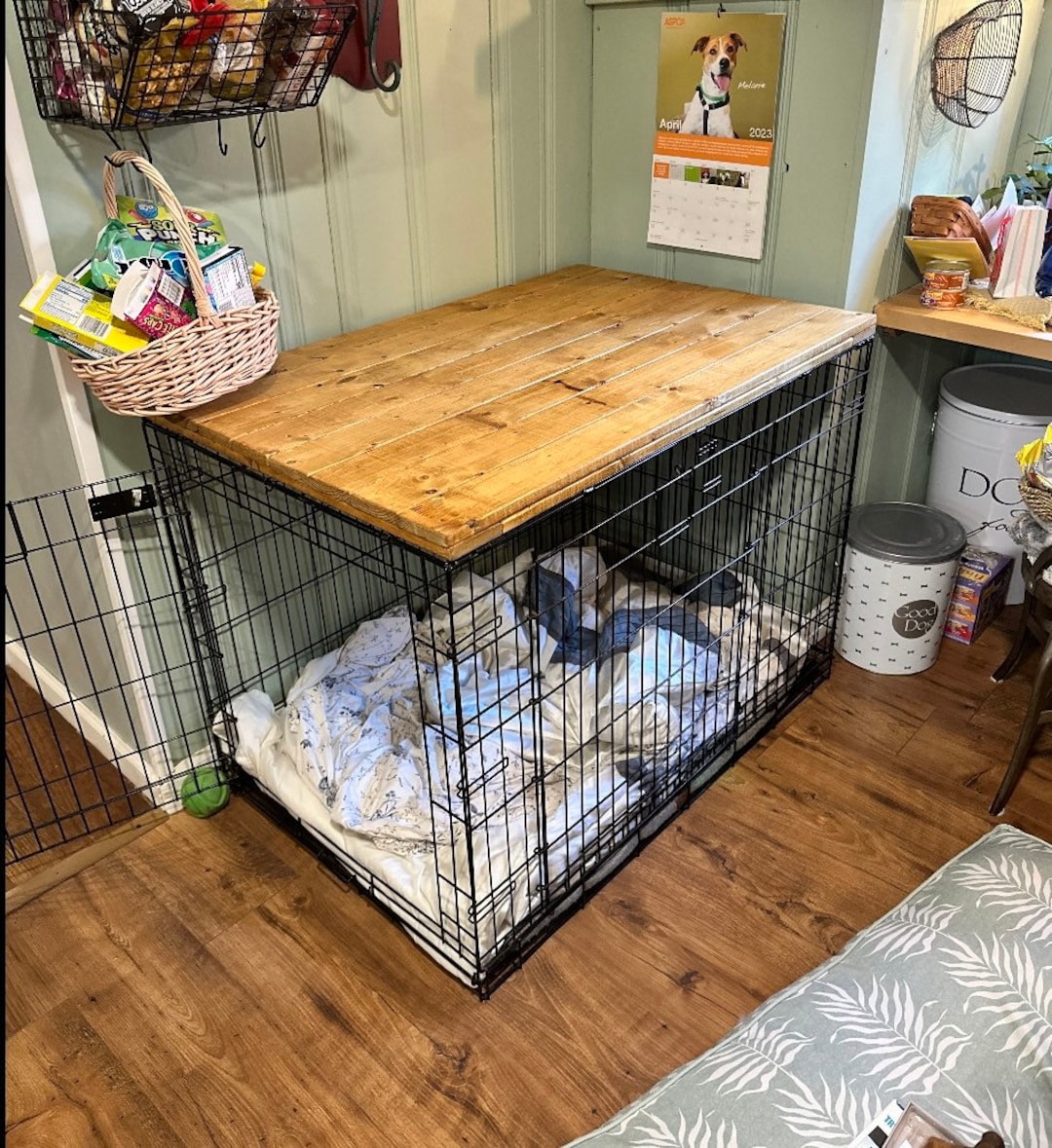 Dog Kennel Wood Table Top Dog Kennel Cover Farmhouse Dog Kennel Top Dog ...