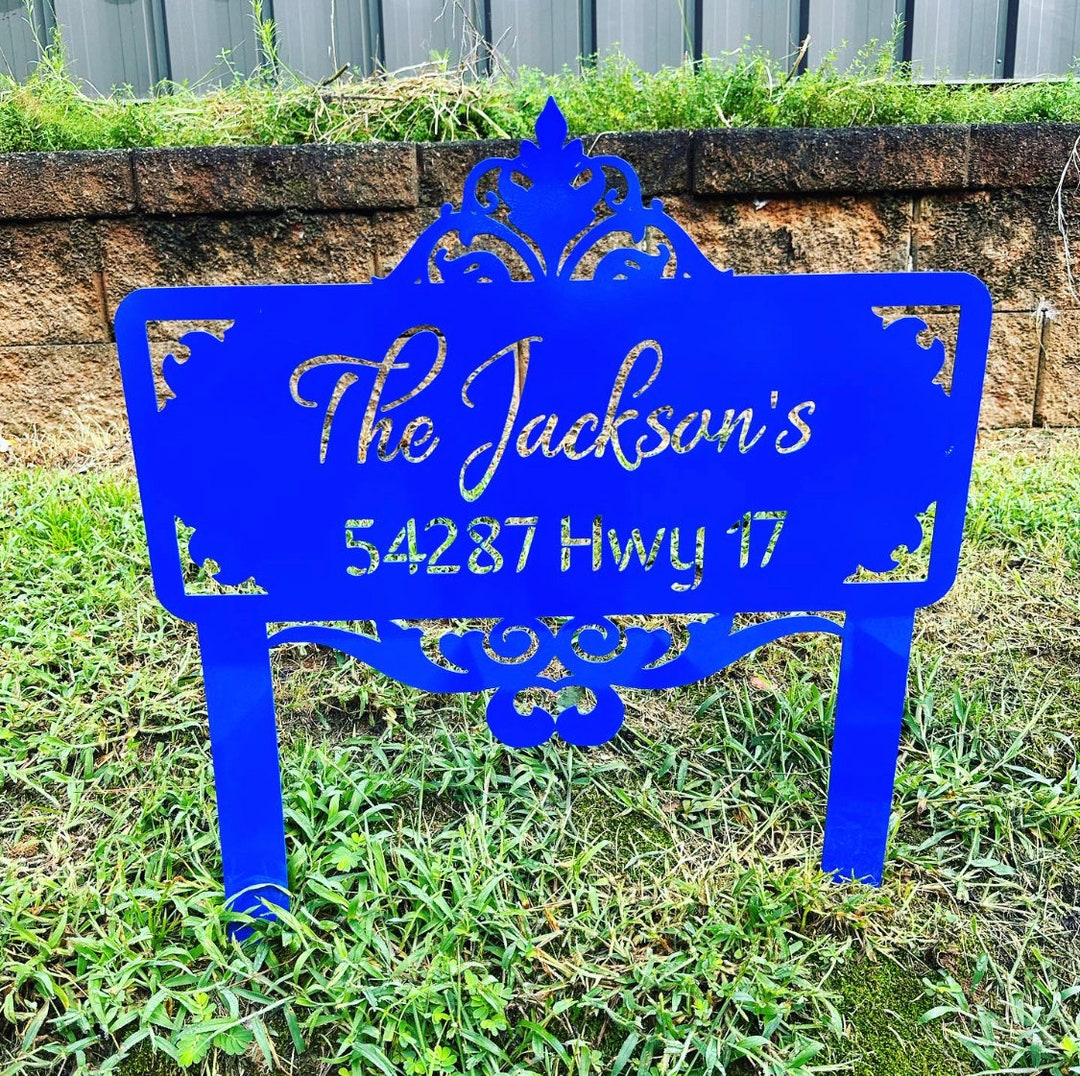 Custom Yard Sign Stake | Personalized Address Sign | Front Door Stake ...