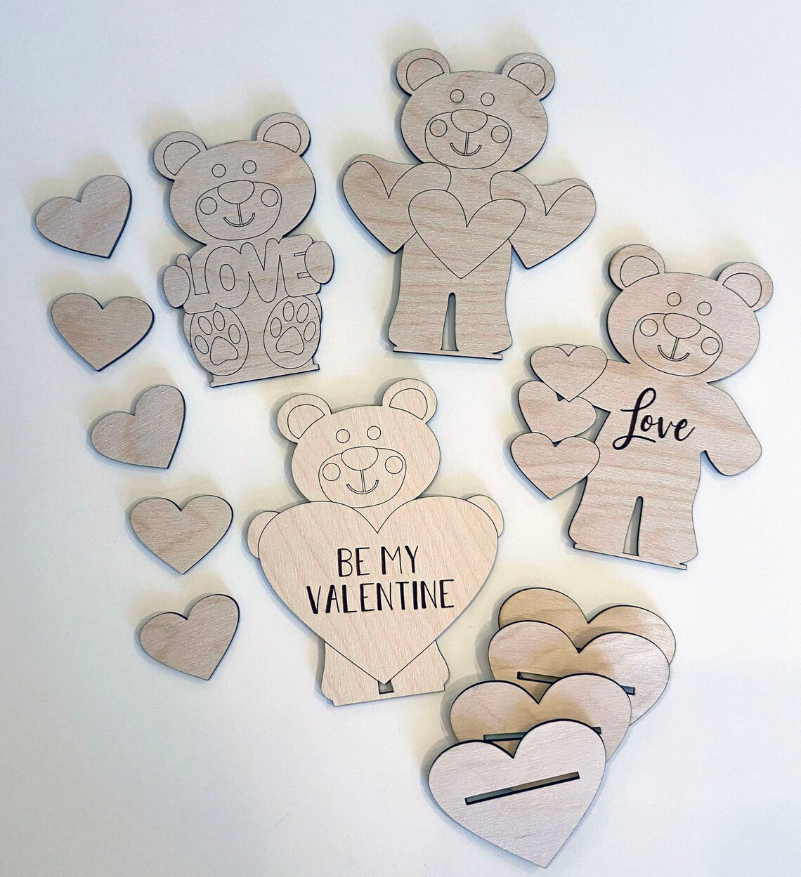 DIY Set of 4 Valentine's Day Bears Valentine's Day - Etsy