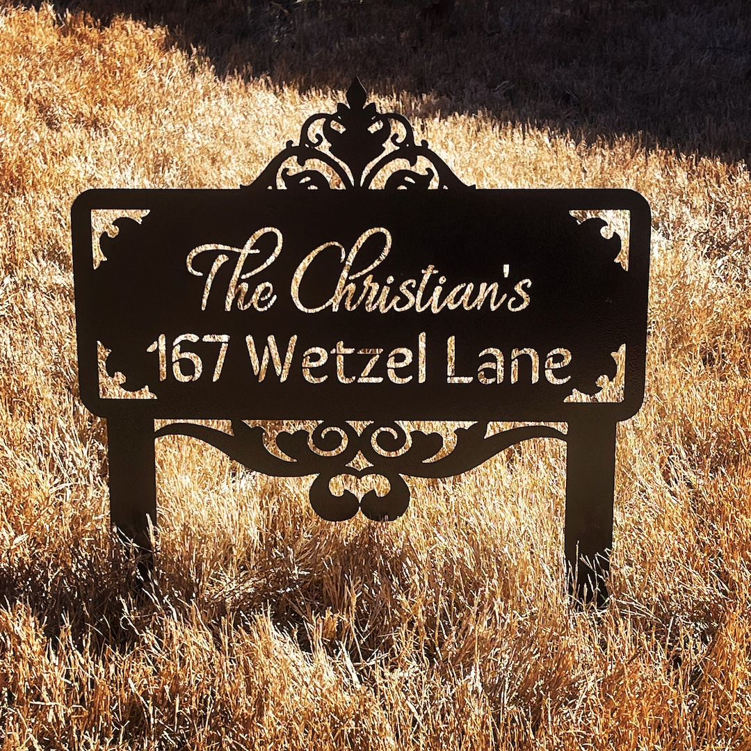 Address Yard Sign, Front Door Stake, Yard Sign, Gift for Family ...