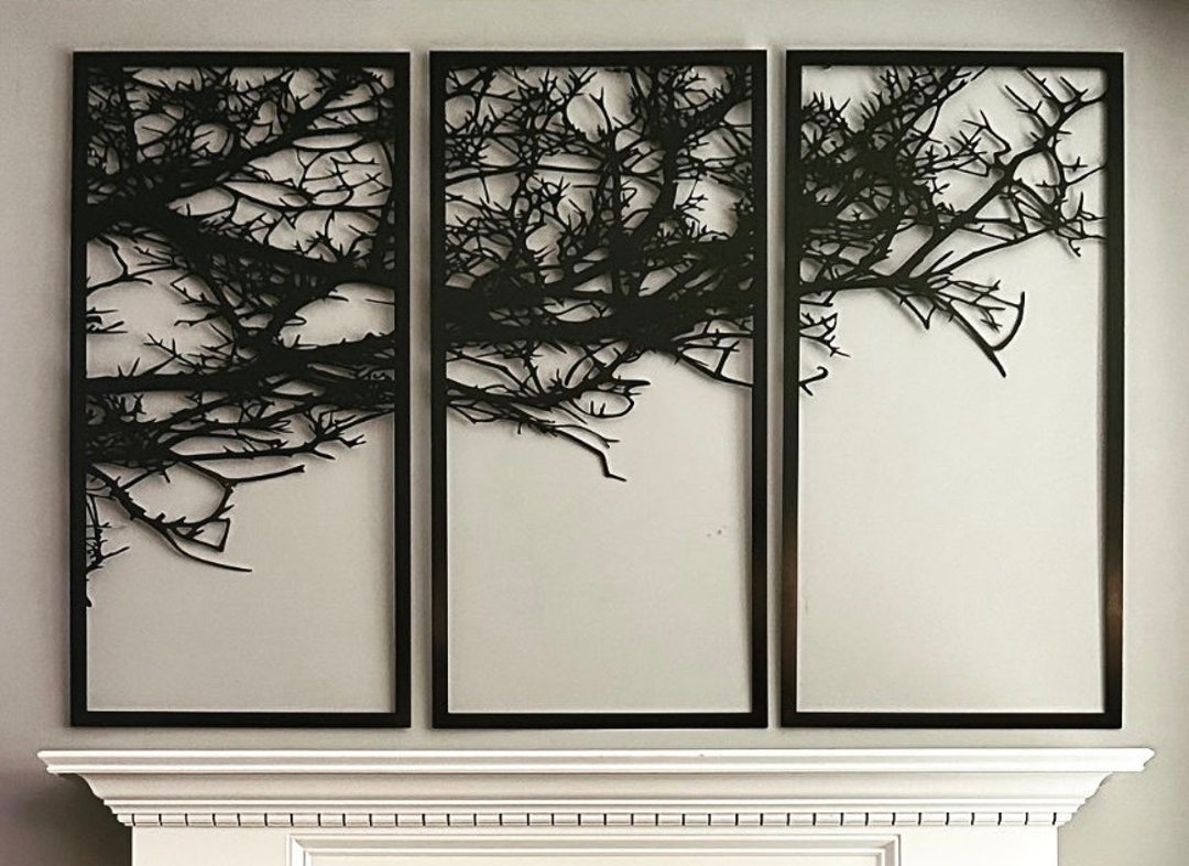 Nature's Elegance: 3-panel Wall Art With Tree Branches, Gallery Wall ...