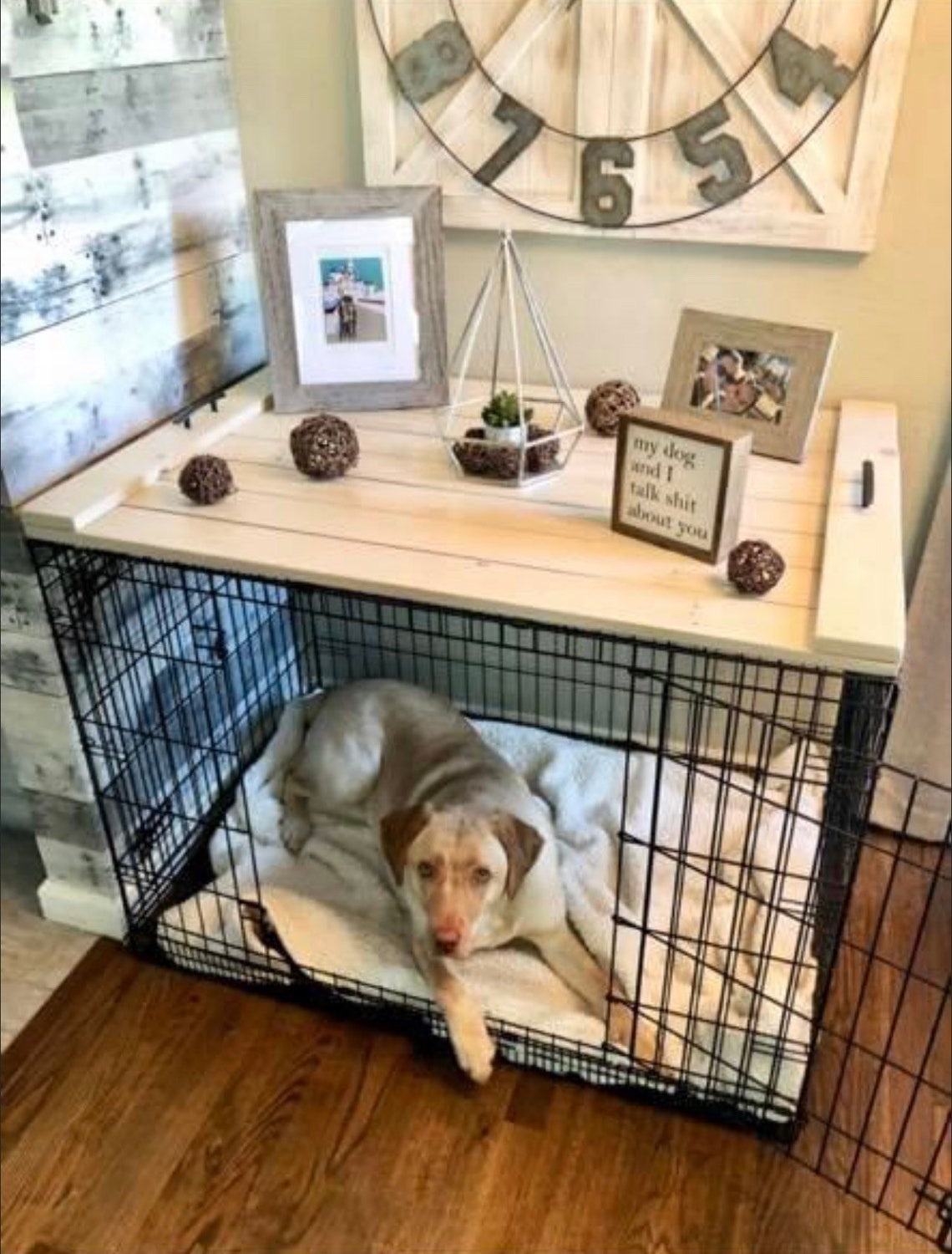 Dog Kennel Wood Table Top Dog Kennel Cover Farmhouse Dog - Etsy