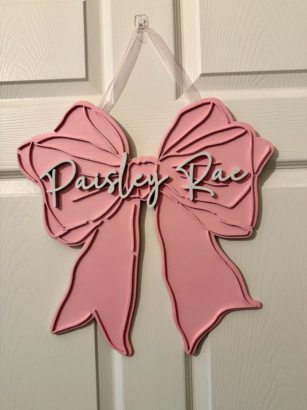 Bow 3D Custom Personalized Name Sign | Hospital Door Hanger | Coquette ...