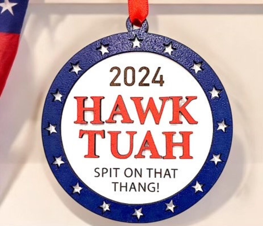 Hawk Tuah Christmas Ornament, Hawk Tuah, Spit on That Thang, Funny 2024 ...