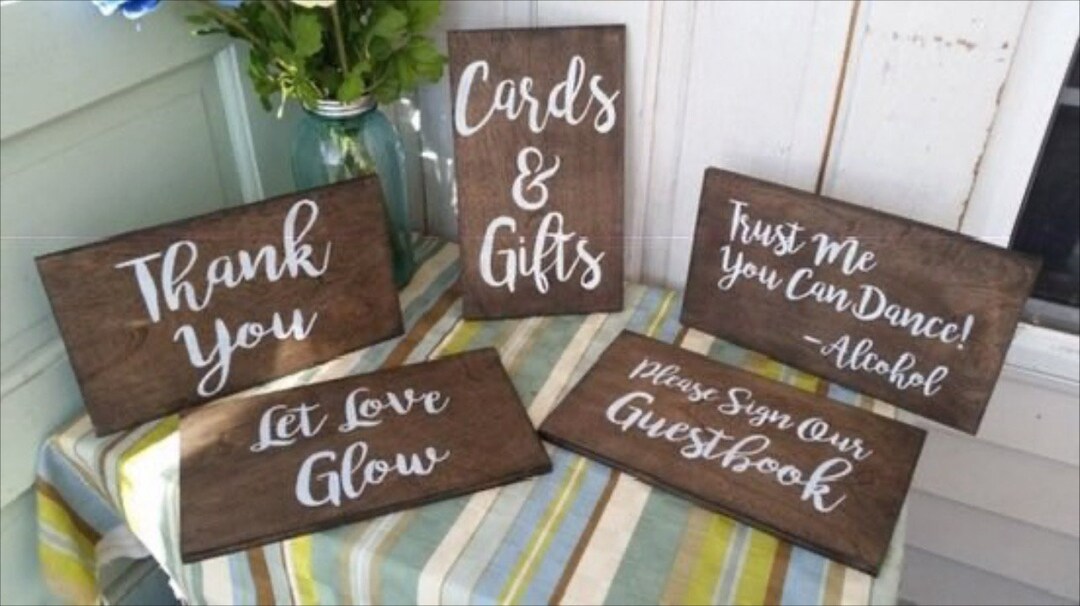 Rustic Wood Wedding Sign: Cards, Gifts, Guestbook (6x12) - Etsy