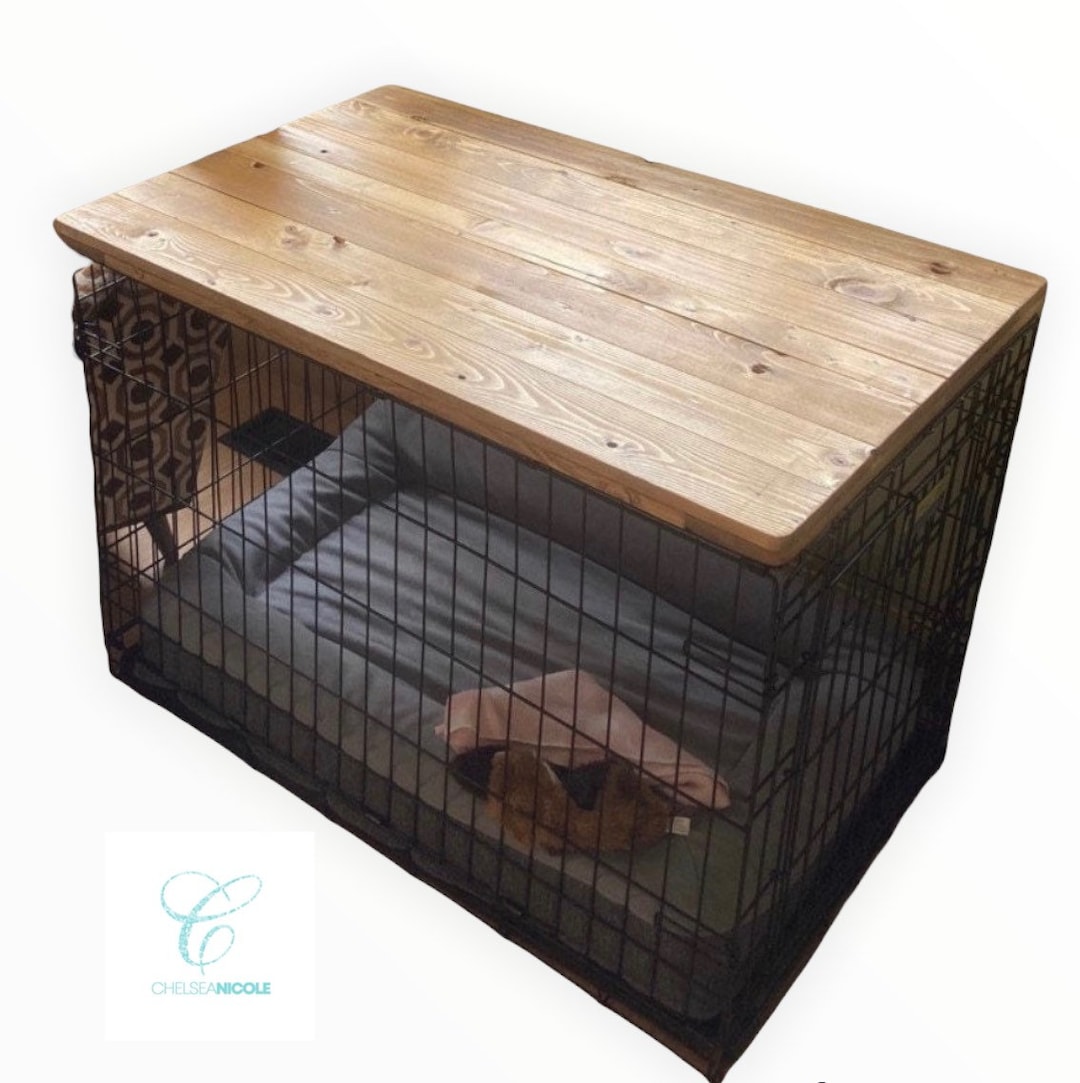 Dog Kennel Wood Table Top Dog Kennel Cover Farmhouse Dog Kennel Top Dog ...