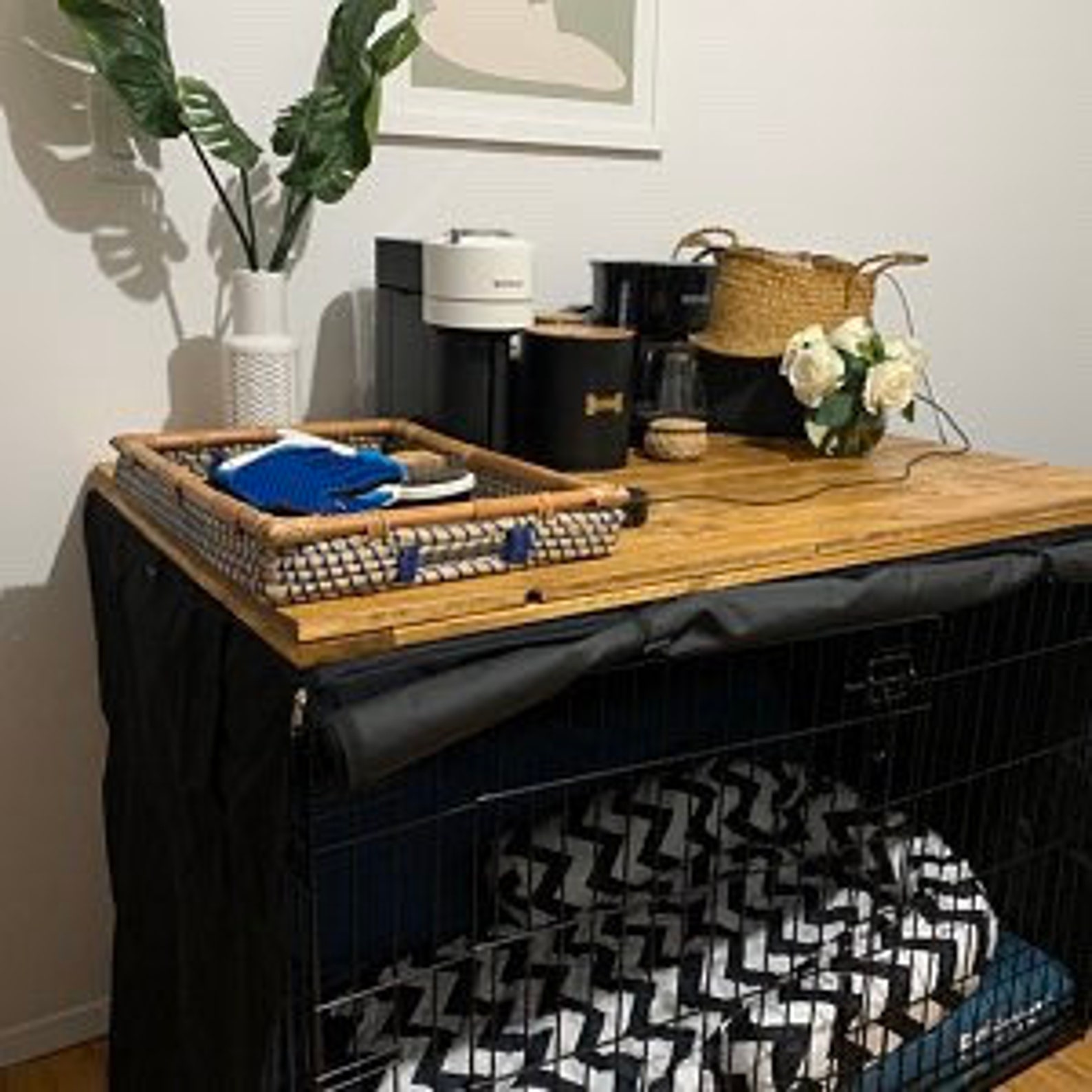 Dog Kennel Wood Table Top Dog Kennel Cover Farmhouse Dog | Etsy