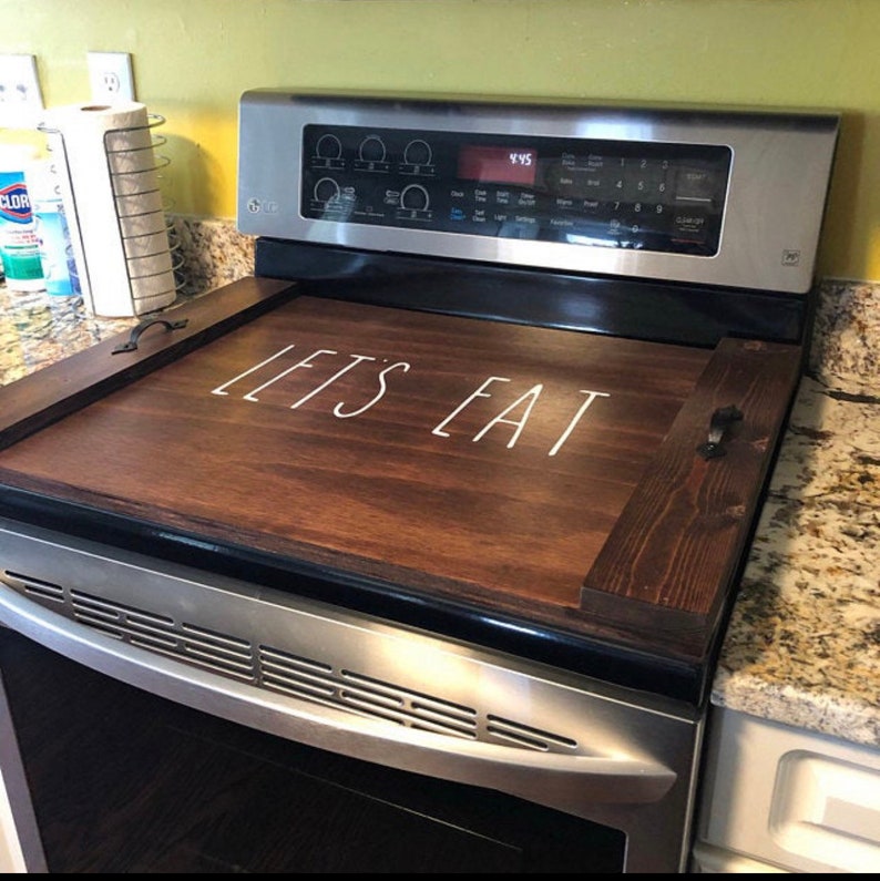 Rustic Wood Stove Top Cover: Electric & Gas Stove Noodle Board - Etsy