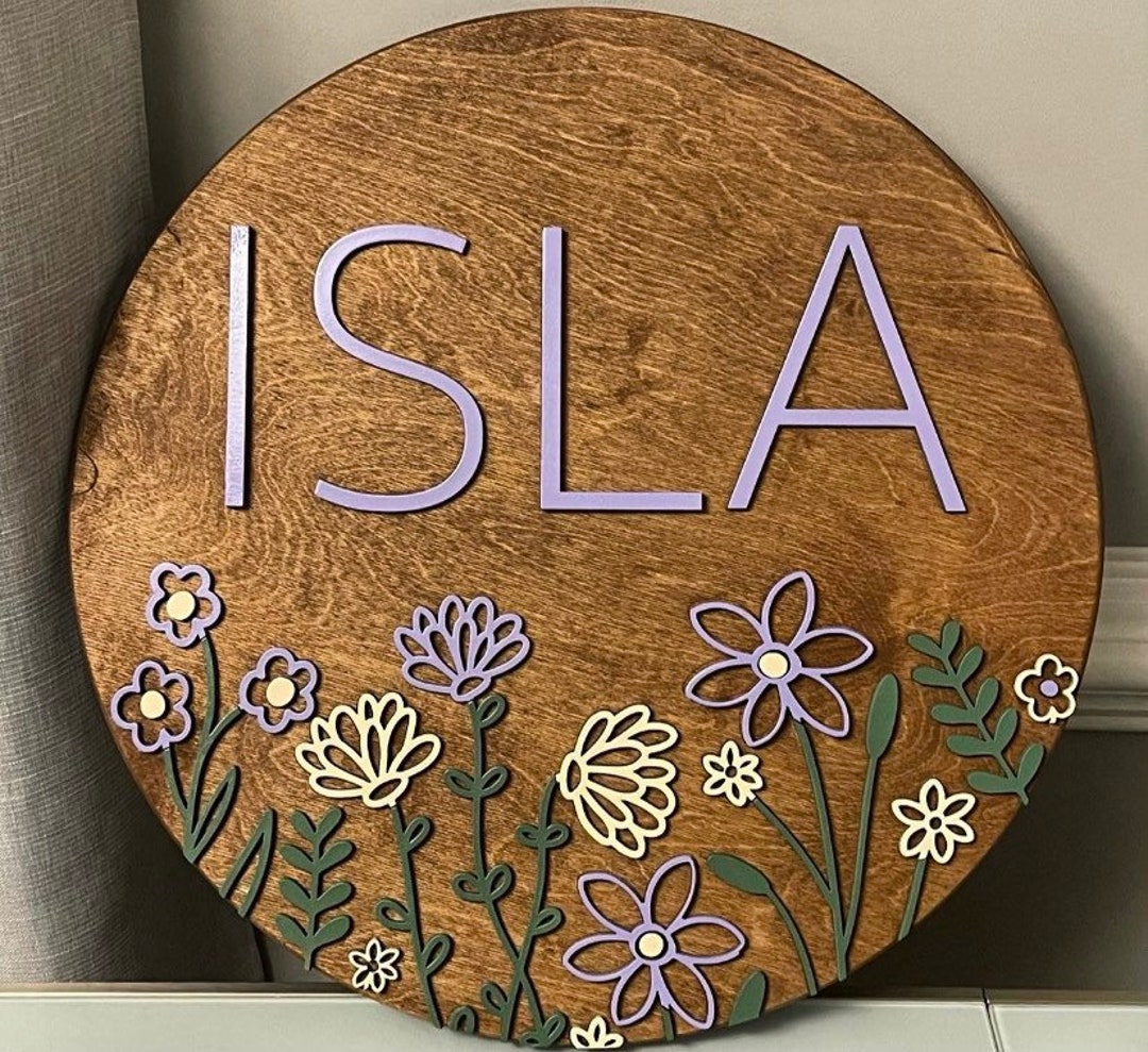 Name Sign, Wooden Name Sign, Nursery Name Sign, Family Name Sign, Baby ...