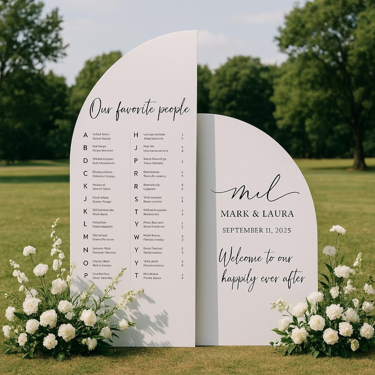 Custom Half-arched Acrylic Wedding Seating Chart: Boho Rustic Reception ...