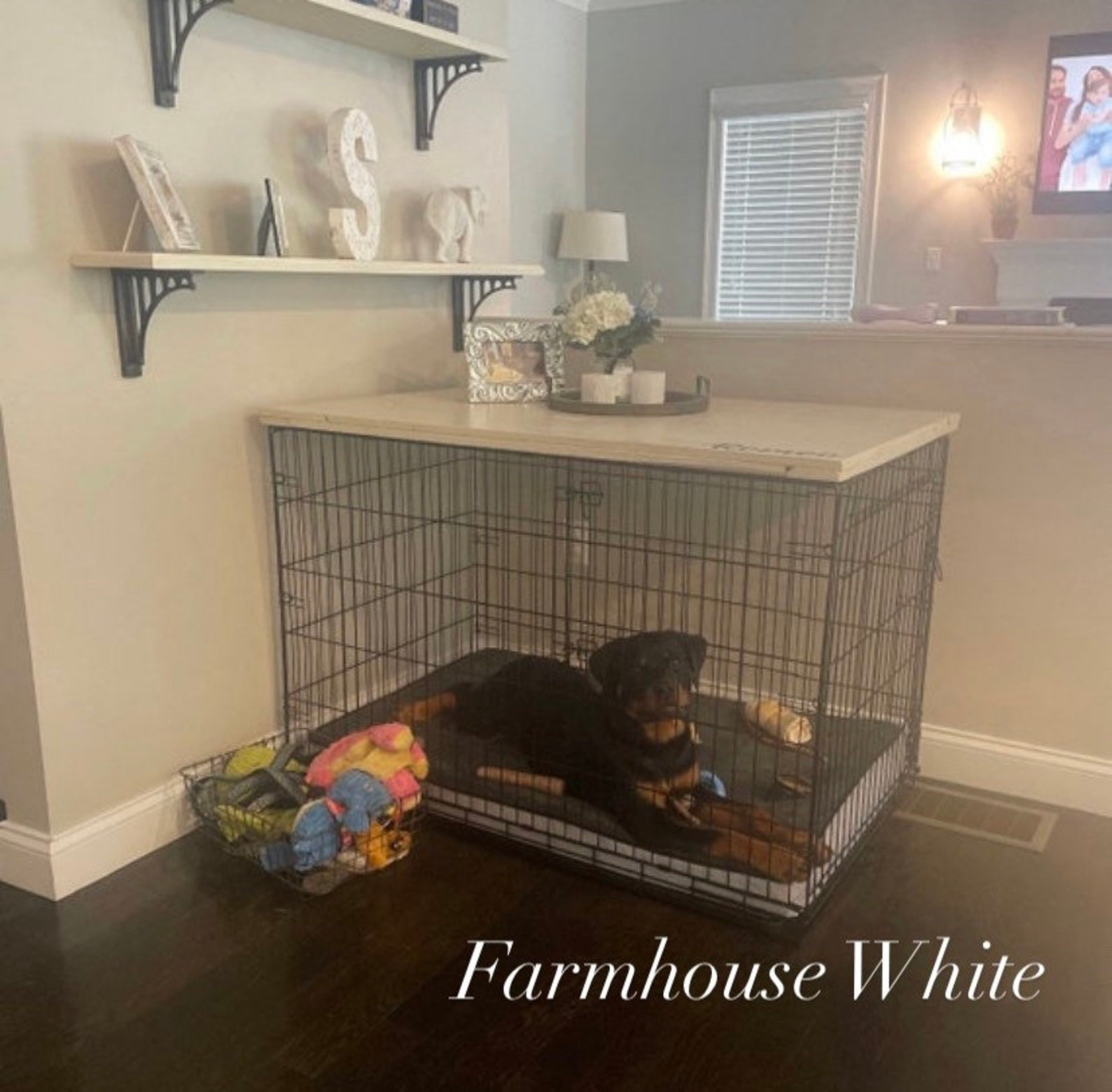 Dog Kennel Wood Table Top Dog Kennel Cover Farmhouse Dog - Etsy