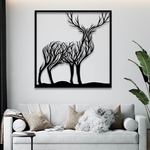 Wolf Tree Wall Decor Wooden and Metal Wall Art Home Art - Etsy
